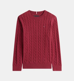Pull torsadé Rouge foncé - Tommy Hilfiger | Galeries Lafayette