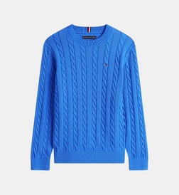 Pull signature torsadé en coton Ivoire - Tommy Hilfiger | Galeries ...
