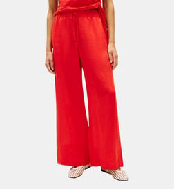Pantalon ample en lin Rouge - Tommy Hilfiger | Galeries Lafayette