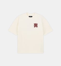 T-shirt droit coton délavé monogramme Ivoire - Amiri | Galeries Lafayette