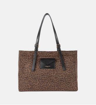 Sac cabas à motif léopard poche avant signature Camel léopard - Lancaster